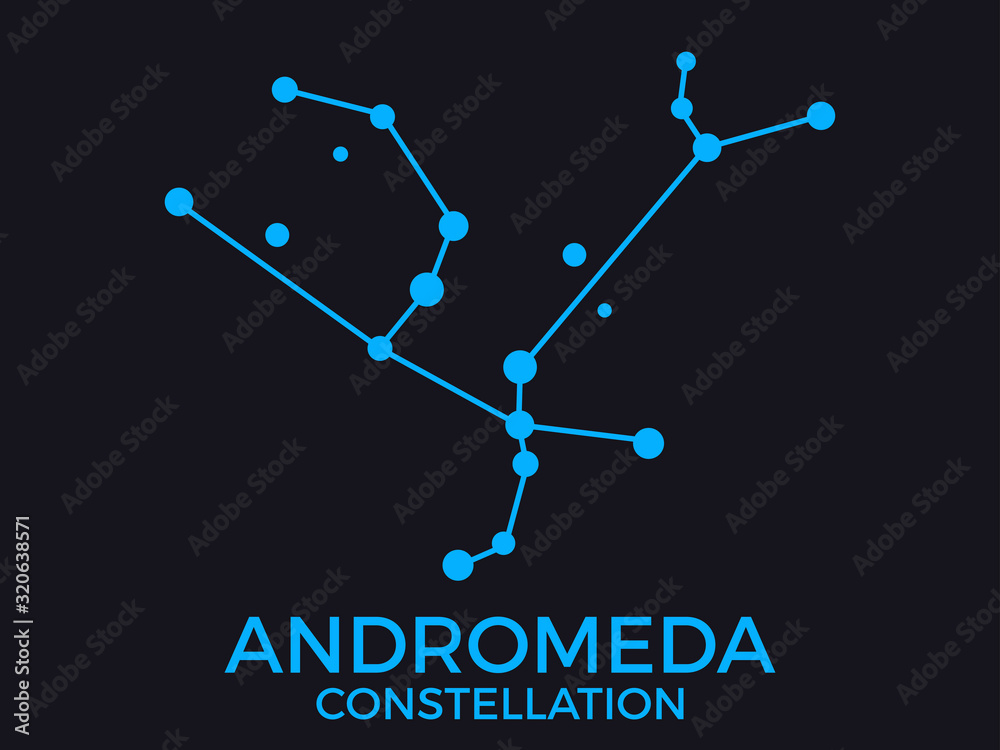 Vetor do Stock: Andromeda constellation. Stars in the night sky ...