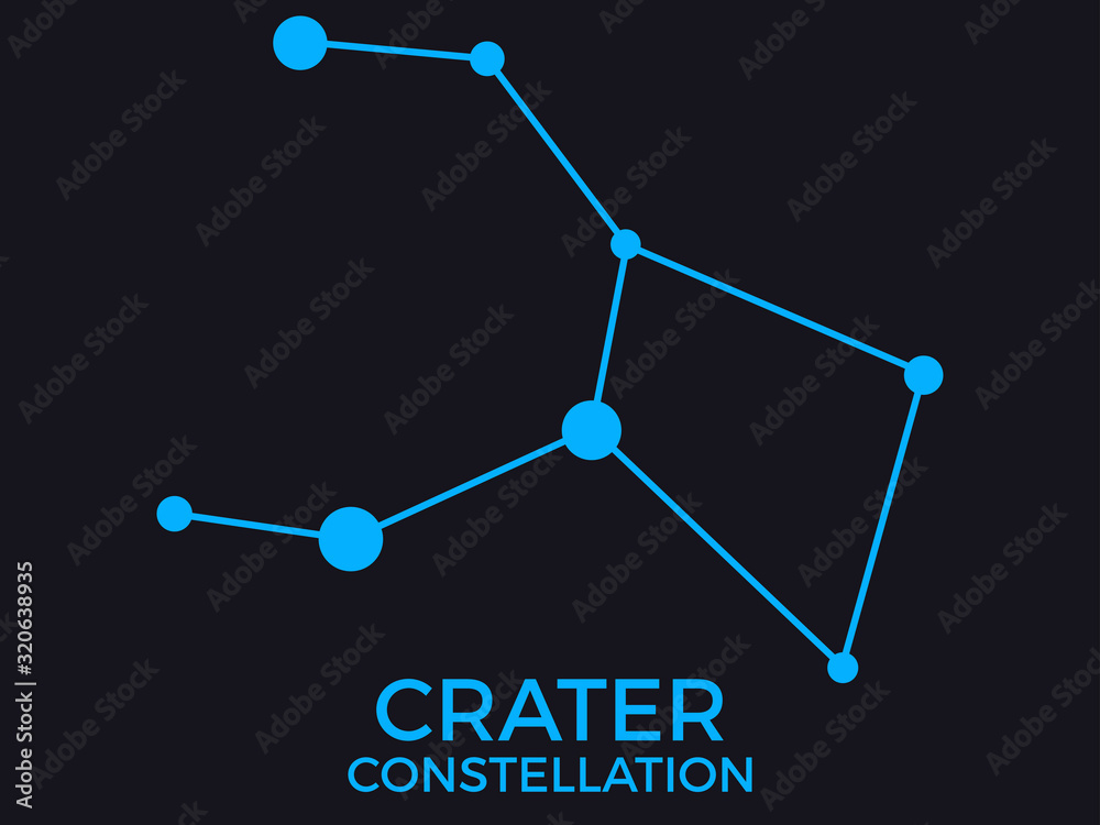 Crater constellation. Stars in the night sky. Cluster of stars and ...