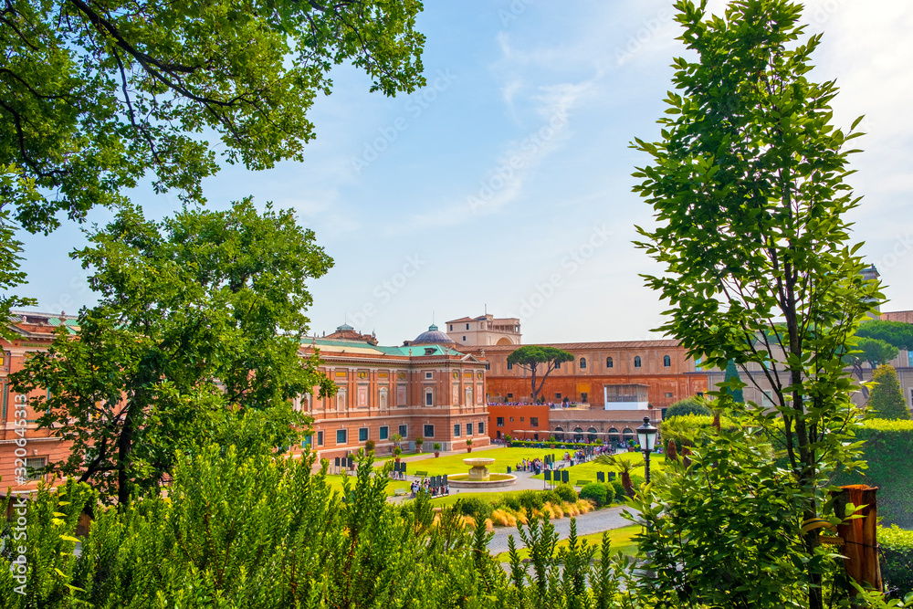 Rome, Vatican City, Italy - Panoramic view of the Vatican Museums with ...