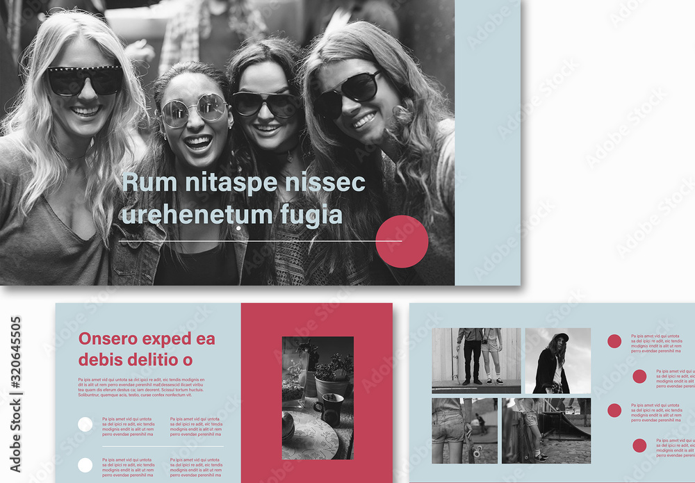 Modelo de Red and Teal Portfolio Presentation Layout do Stock | Adobe Stock