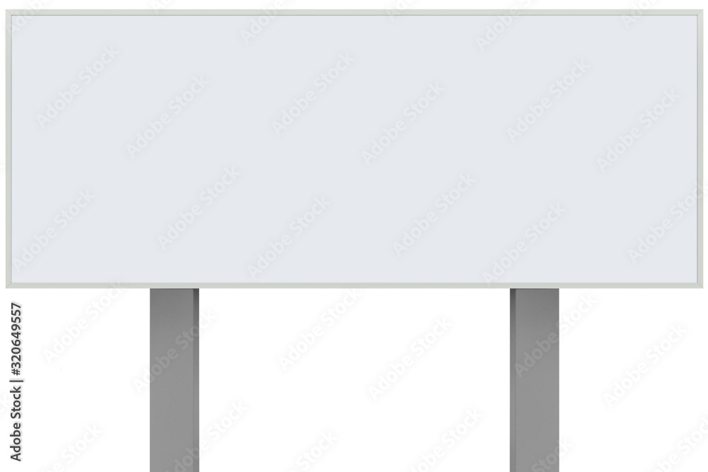White metal ad sign board signage isolated blank empty roadside ...