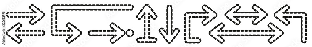 Arrow Icon Dotted Black | Arrows | Infographic Illustration | Direction ...