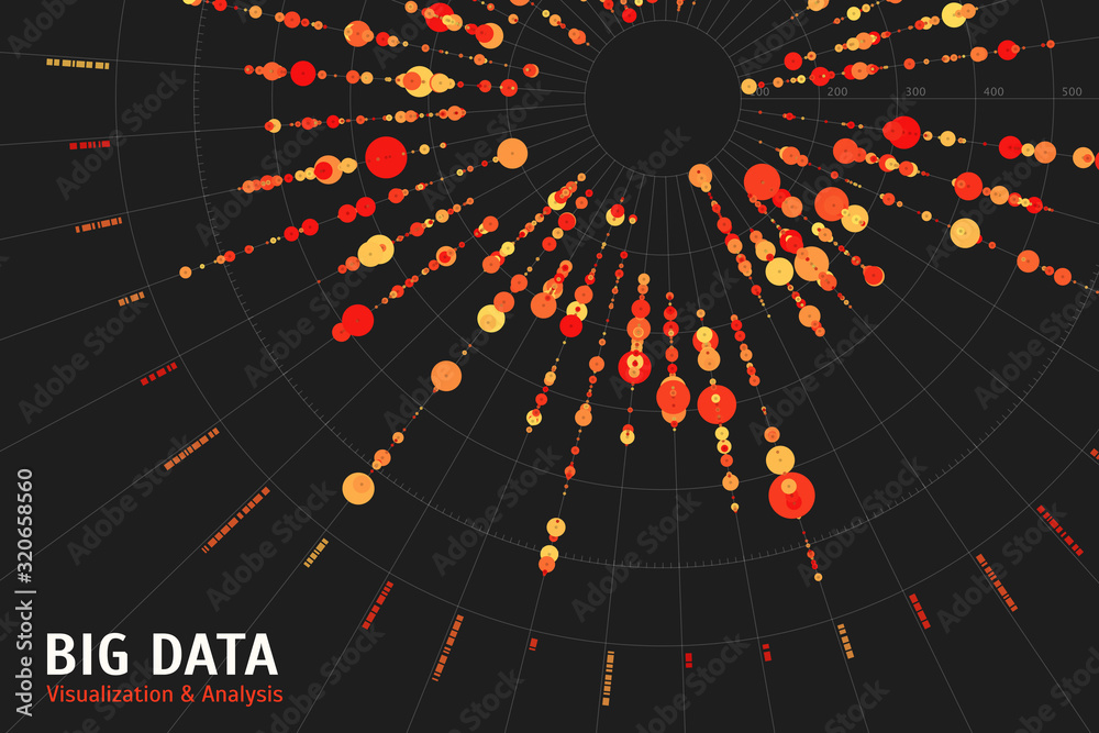 Vector big data visualization. Visual information complexity. Big data ...