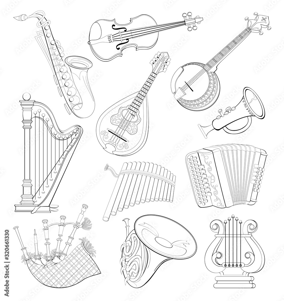 String Musical Instruments Coloring Pages String Musical Instruments Coloring Pages
