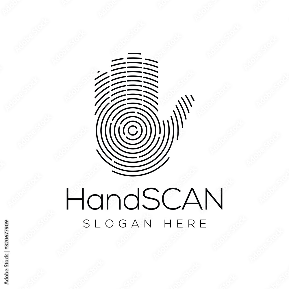 Hand Scan Technology Logo vector Stock Vector | Adobe Stock