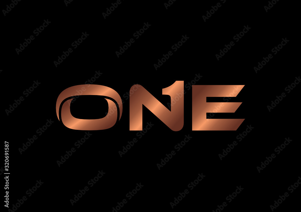 Letter ONE simple logo design vector Stock Vector | Adobe Stock