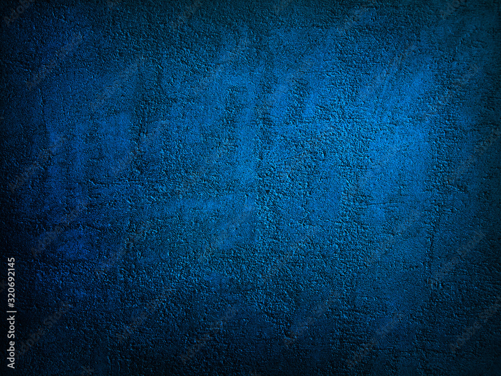 Abstract blue background. Dark blue grunge background. Rough grainy ...