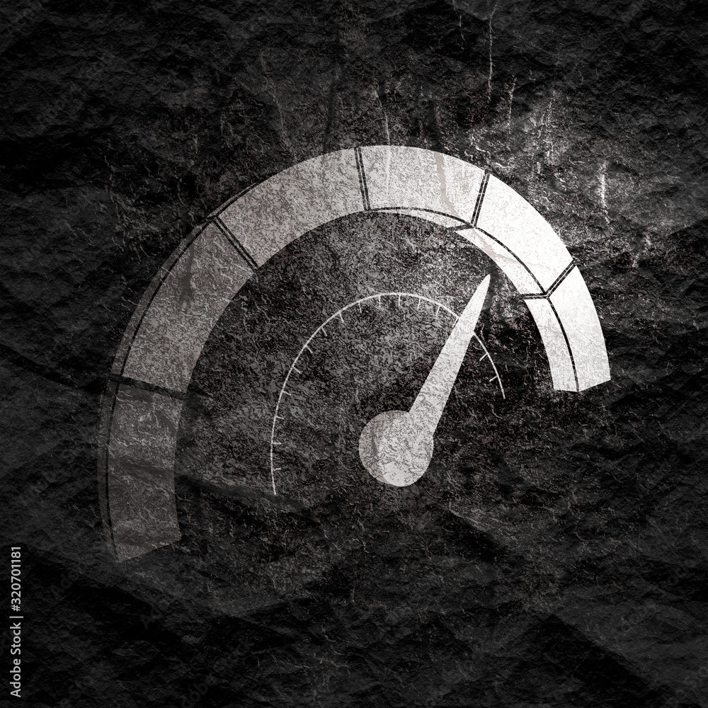 Level scale with arrow . The measuring device icon. Sign tachometer ...
