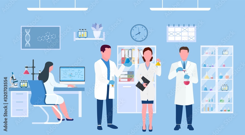 Scientists in lab. Scientist people wearing lab coats, science ...