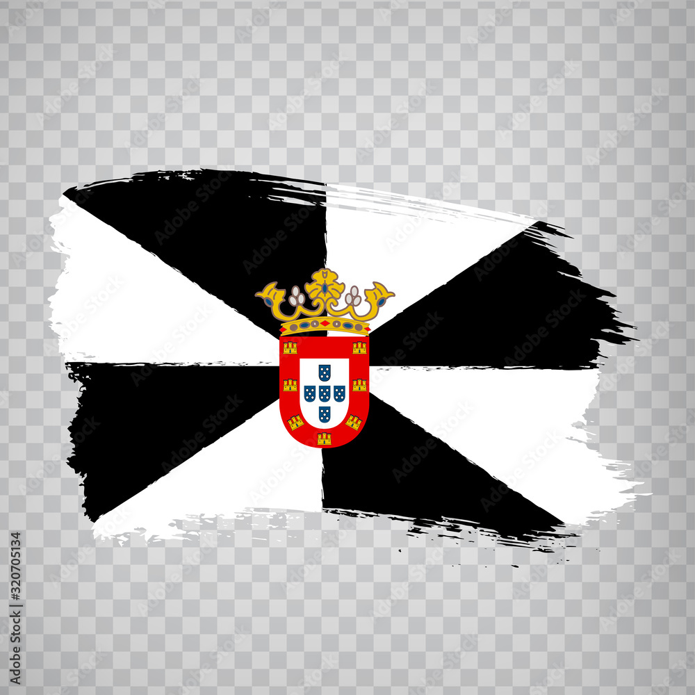 Flag of Ceuta brush strokes. Flag Ceuta of Spain on transparent ...