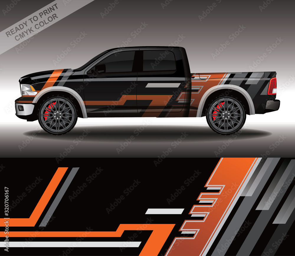 Car wrap decal design vector, custom livery race rally car vehicle ...