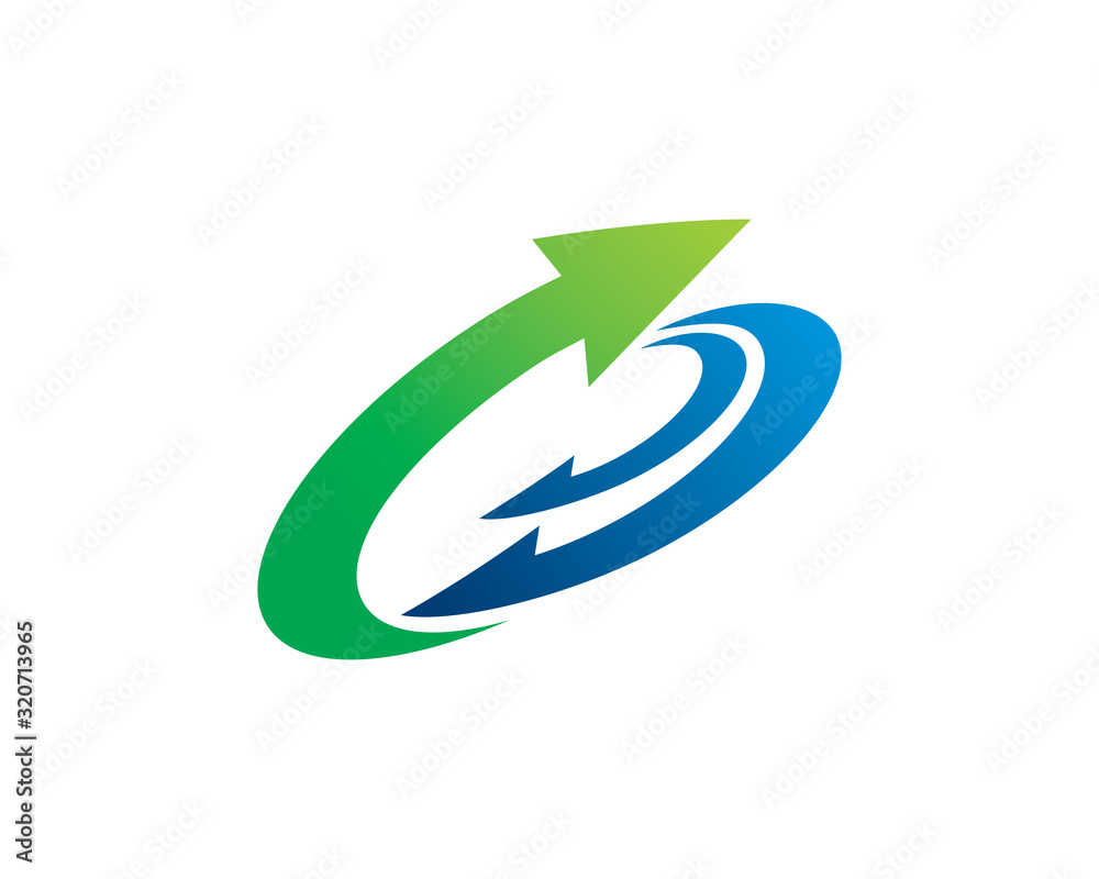 Circle arrow logo template design, emblem, symbol or icon Stock Vector ...