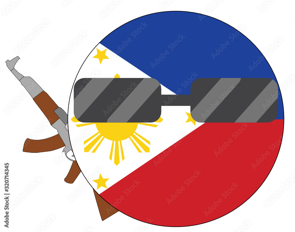 Cool Philippines flag emoji. Round Filipino flag emoticon wearing ...