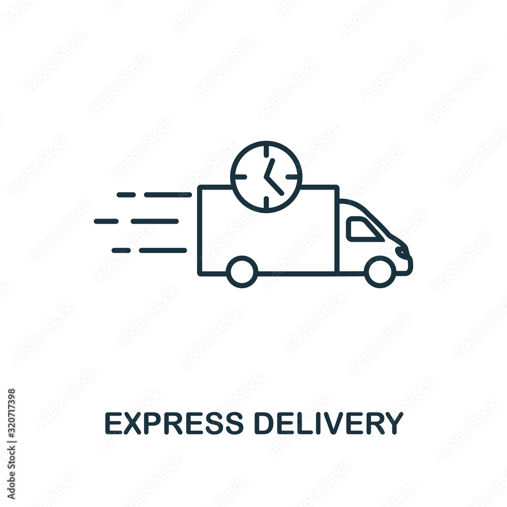 Express Delivery icon. Monochrome style design from logistics delivery ...