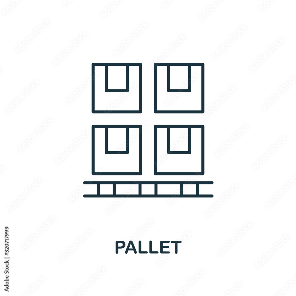 Pallet line icon. Thin design style from logistics delivery icon ...