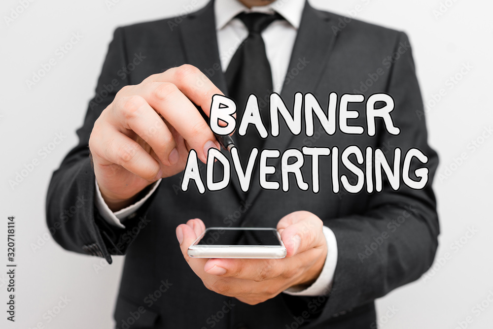 Handwriting text Banner Advertising. Conceptual photo advertisement ...