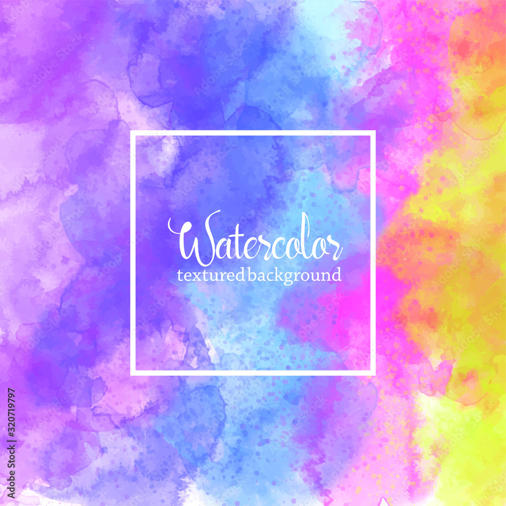abstract colorful rainbow water color splash on white background. hand ...