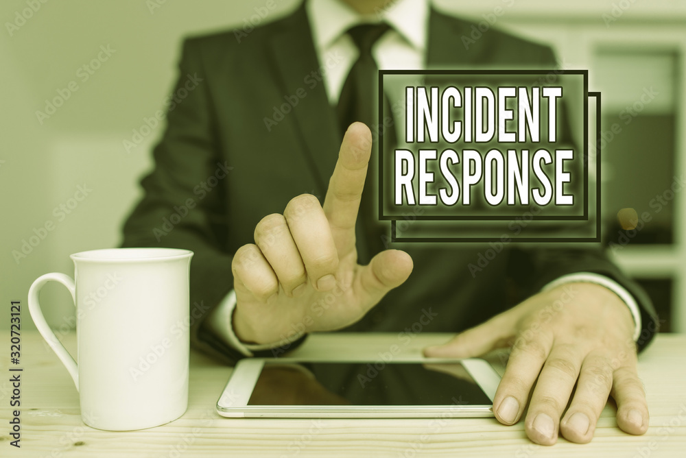 Text sign showing Incident Response. Business photo text addressing and ...