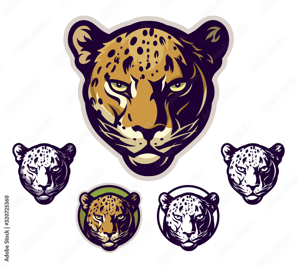 Leopard head emblem Stock Vector | Adobe Stock