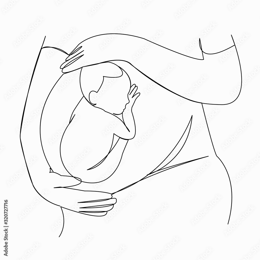 baby in the stomach, fetus Stock Illustration | Adobe Stock