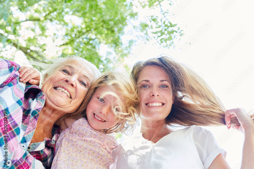 Three happy women in 3 generations Stock Photo | Adobe Stock