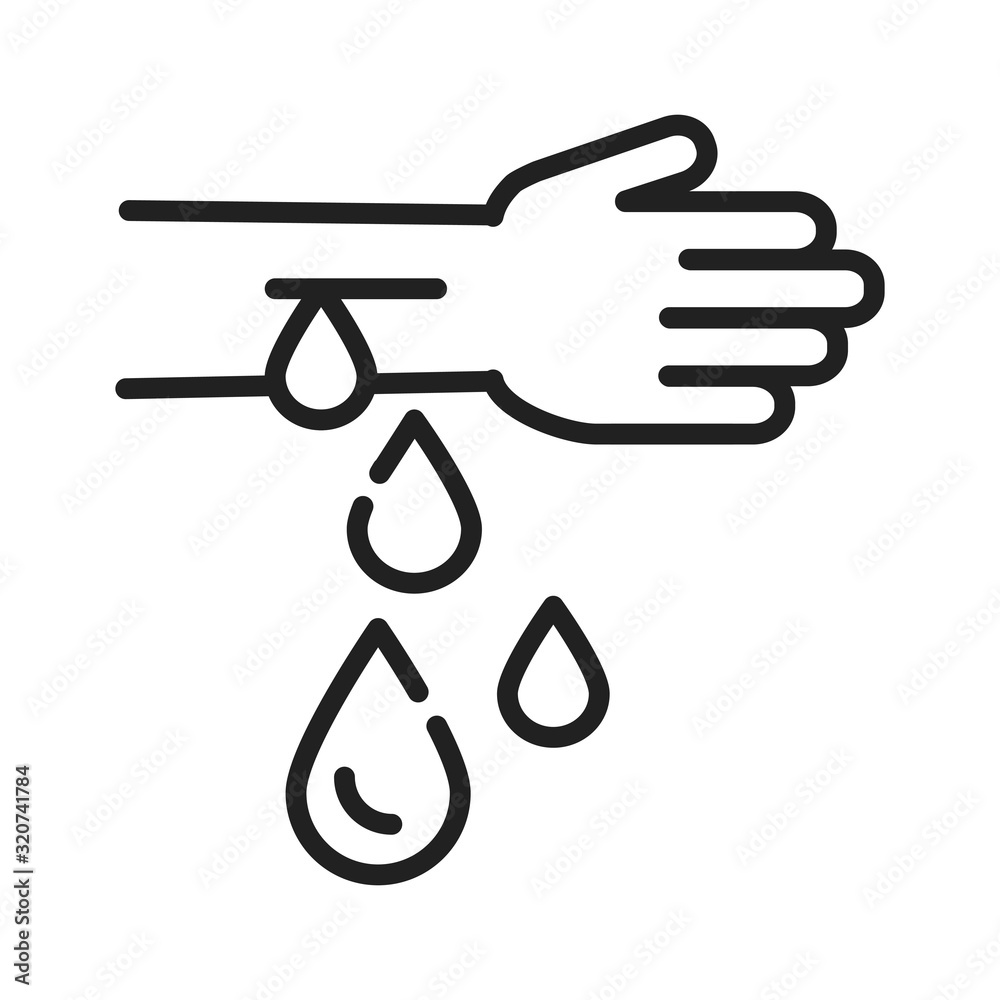 Blood loss black line icon. Bleeding arm vector element. Injury concept ...