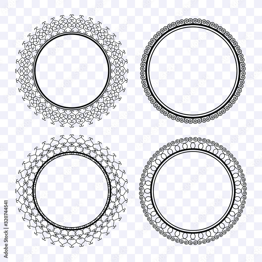 vintage circle frame vector for logo, set empty isolated stencil on ...