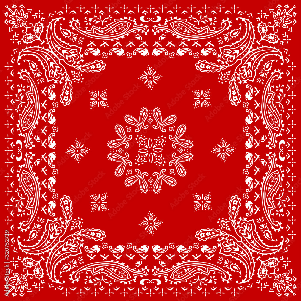 Paisley textile pattern vector illustration for bandana , scarf etc ...