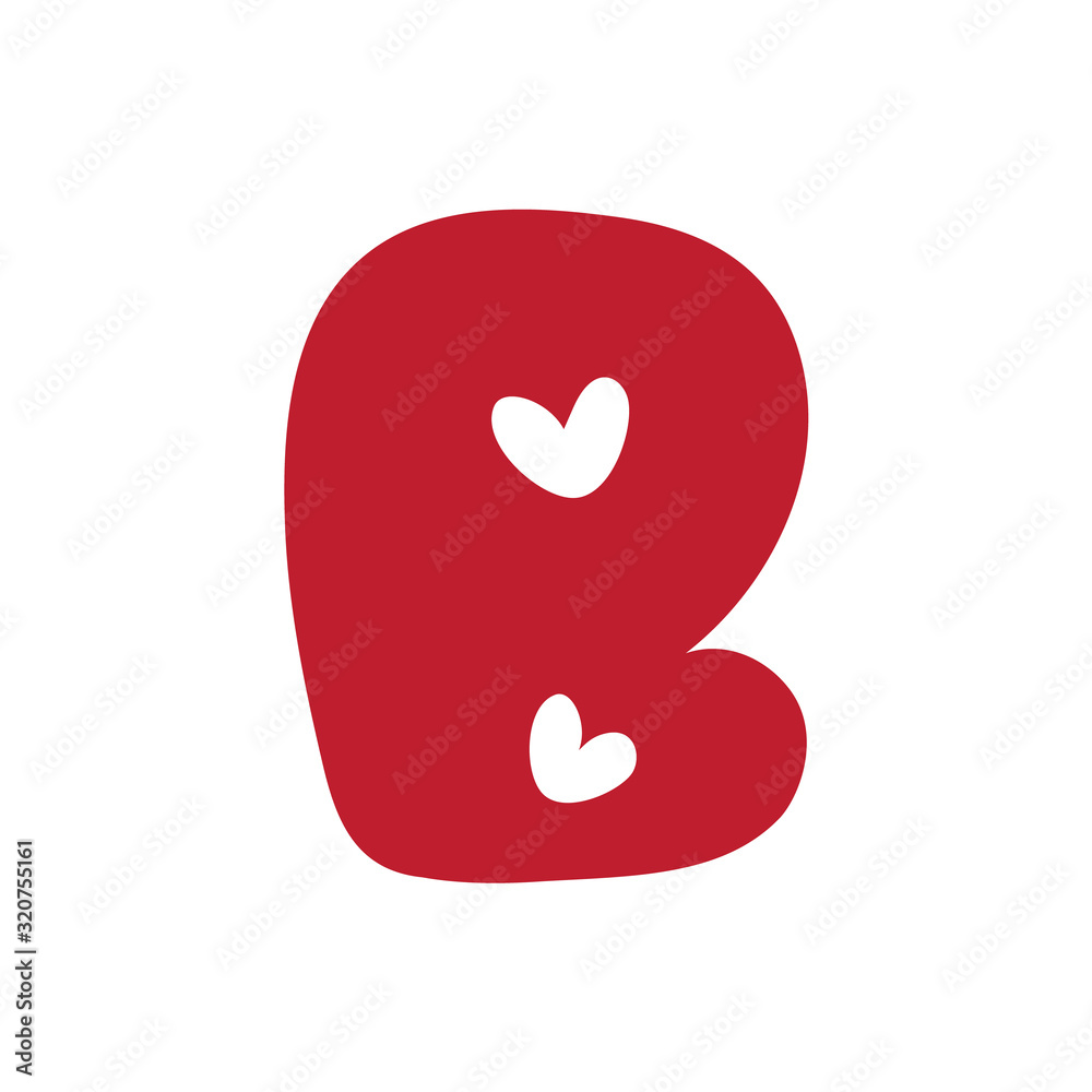 Vector Vintage Cute letter B. Calligraphy element logo Valentine Hand ...