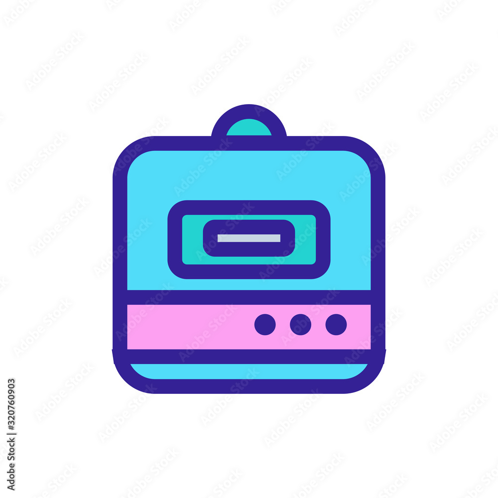 Slow cooker icon vector. A thin line sign. Isolated contour symbol ...