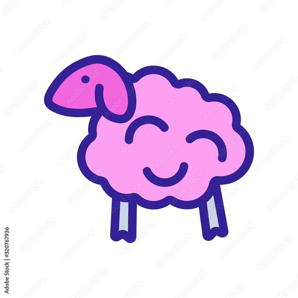 count the sheep icon vector. A thin line sign. Isolated contour symbol ...