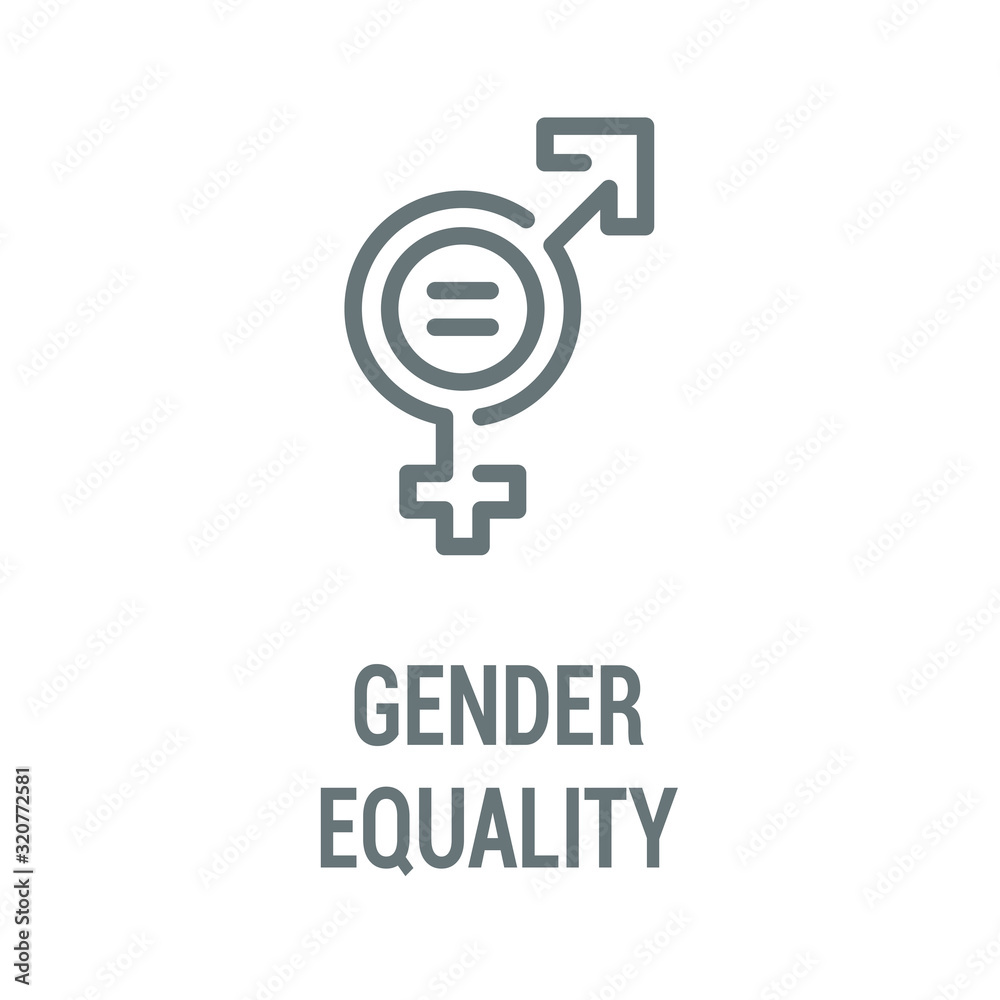 Gender equality black icon. Women's rights. Corporate social ...