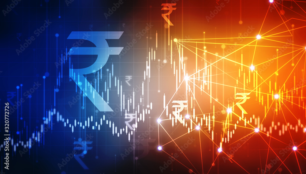 Growth of Indian stock market, Stock market graph. Abstract finance ...