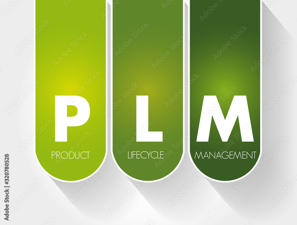 PLM - Product Lifecycle Management acronym, business concept background ...