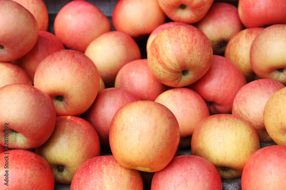Apples in a fruit shop. Lots of apples backgrounds Stock Photo | Adobe ...