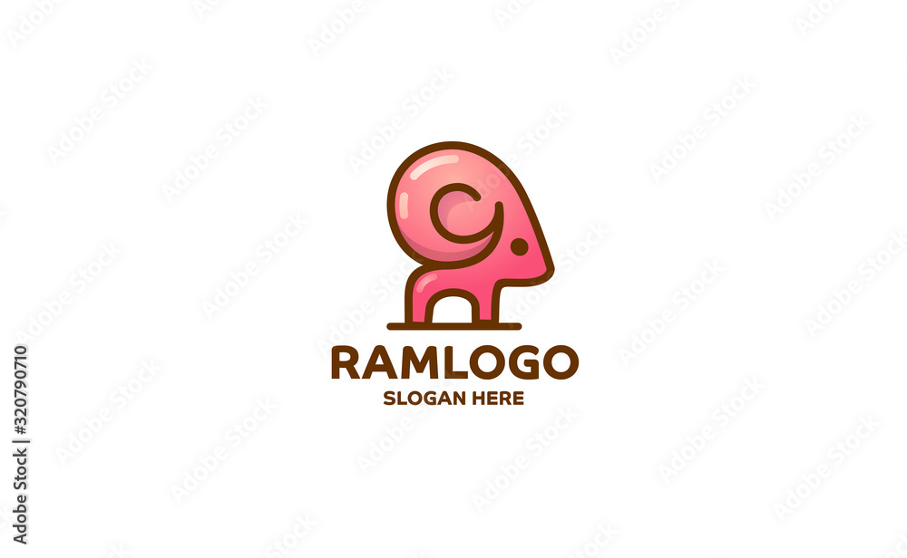 Ram Sheep Logo This is cute ram is one of the sheep species. Stock ...