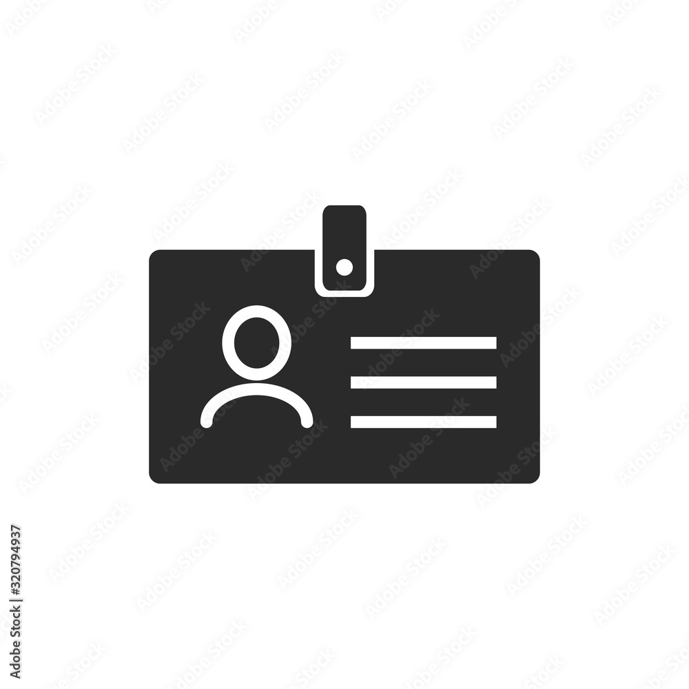 Name Tag Icon Vector Illustration. Identification Card Icon. ID Card ...
