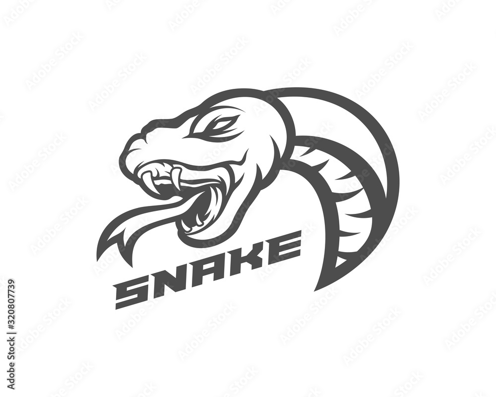 Snake Esport gaming mascot logo template Vector. Modern Head Snake Logo ...
