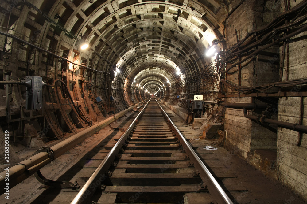 Moscow metro tunnel Stock Photo | Adobe Stock