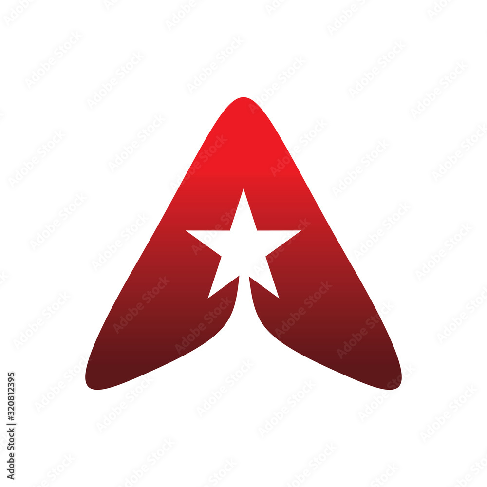 red triangle arrow star logo design Stock Vector | Adobe Stock