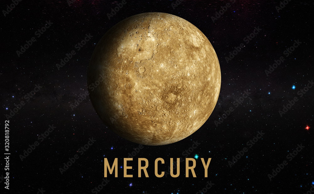 mercury planet in the milky way, solar system, galaxy science creative ...