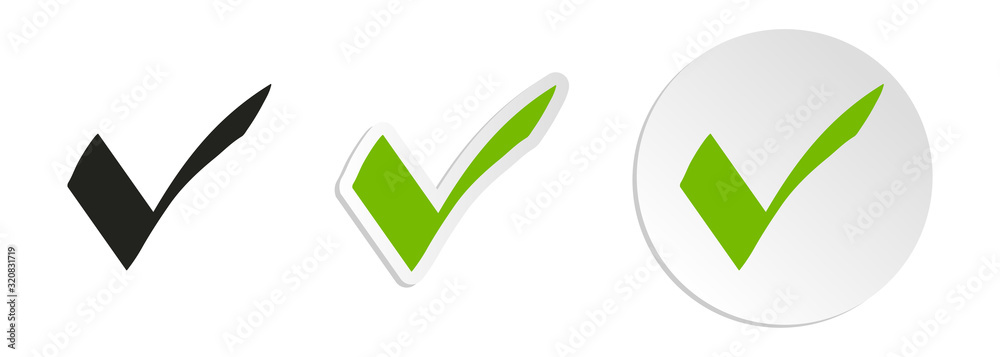 Green check mark icon set- vector Stock Vector | Adobe Stock