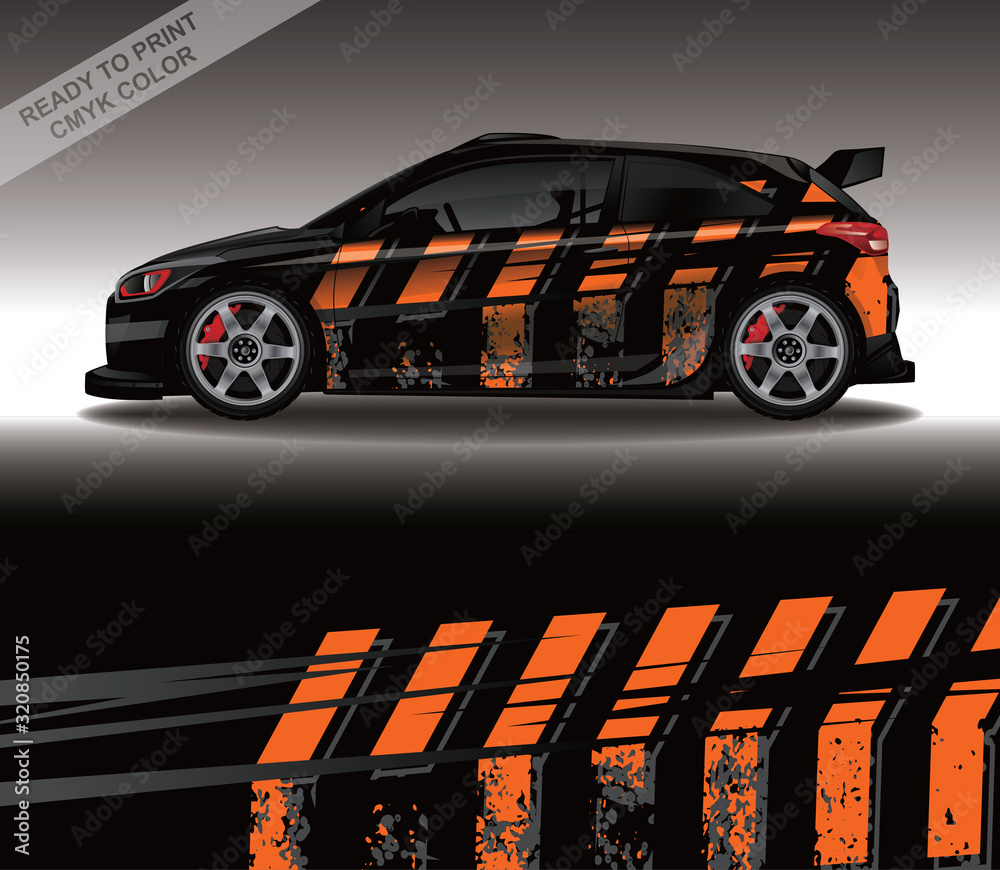 Car wrap decal design vector, custom livery race rally car vehicle ...