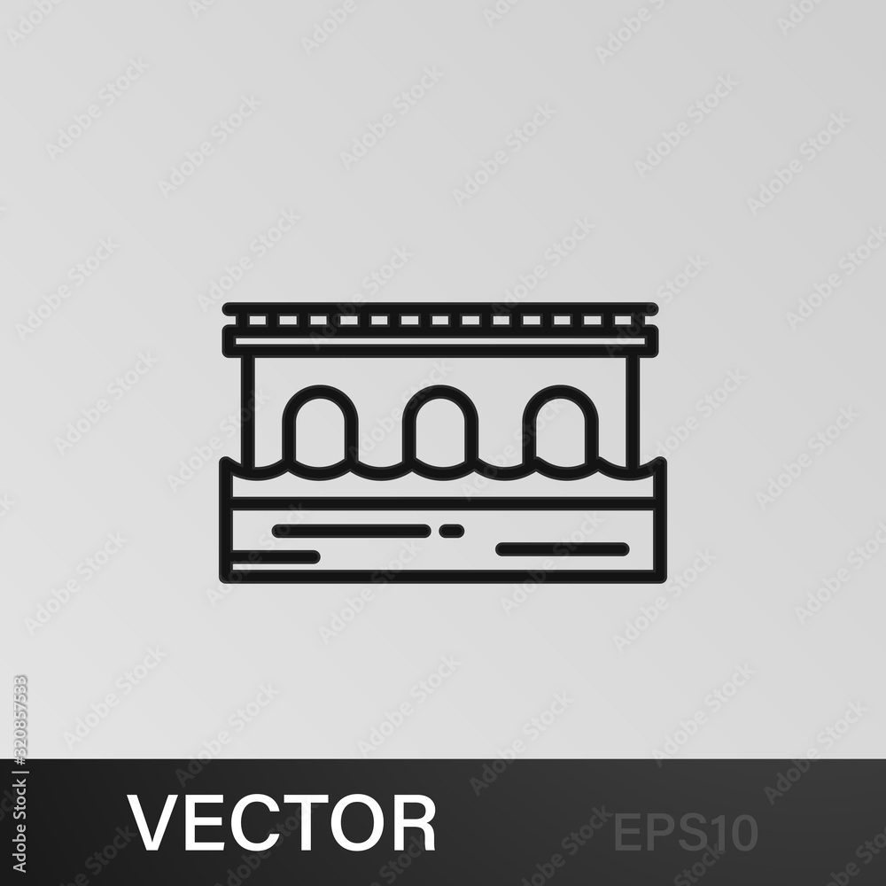 Bridge, road outline icon. Element of landscapes illustration. Signs ...