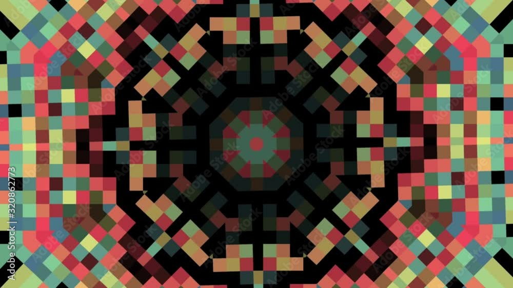 Beautiful abstract multicolored pattern consisting from pixels moving ...