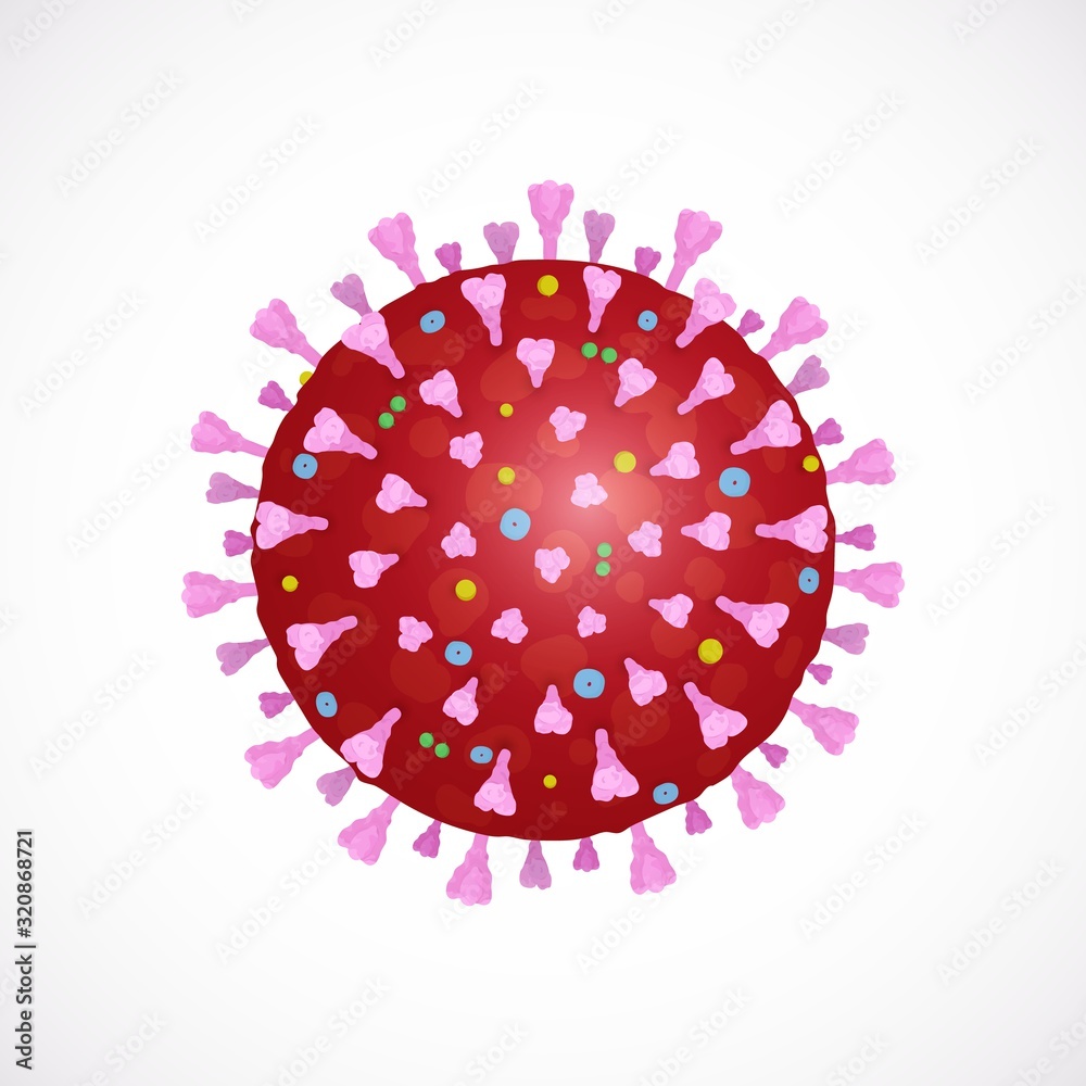 Vector icon of novel Chinese virus 2019-nCoV, the Wuhan coronavirus ...