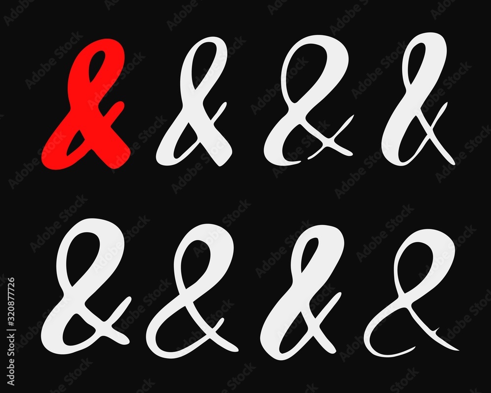 Hand painted ampersand symbols set Stock Vector | Adobe Stock