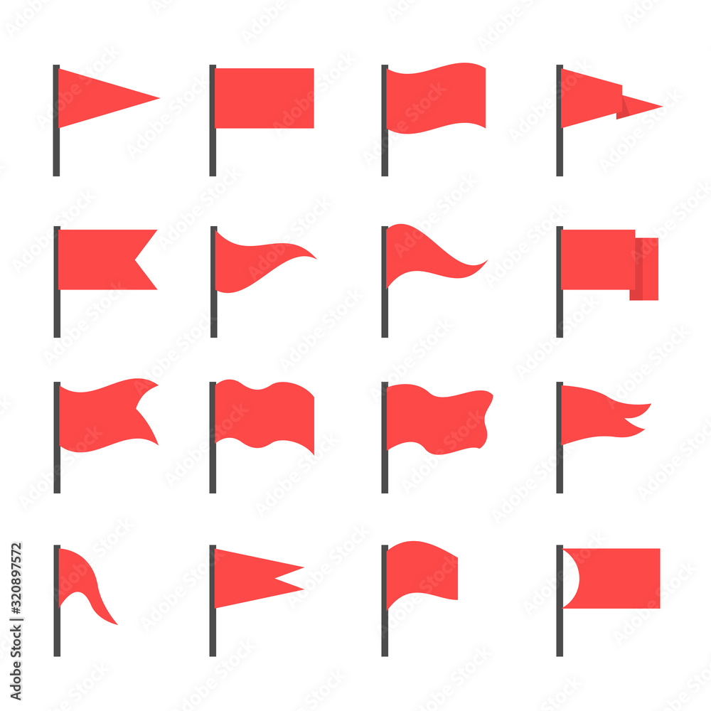 Red flag icons Stock Vector | Adobe Stock