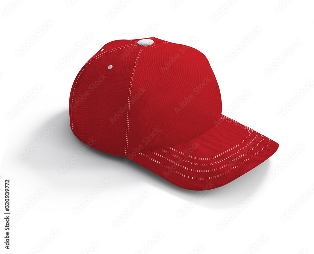 A high resolution Football Cap Mockup In Flame Scarlet Color to help ...