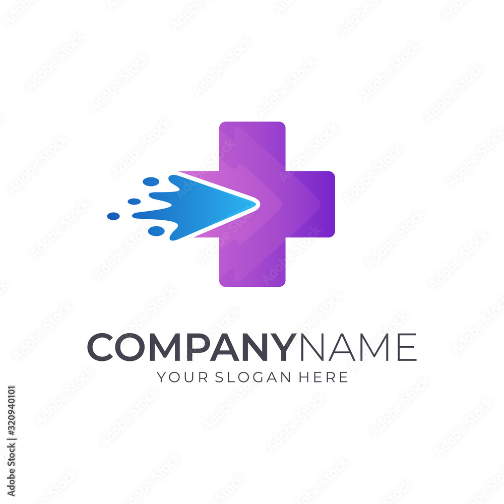 Arrow medical logo design, insurance and health access logo template ...